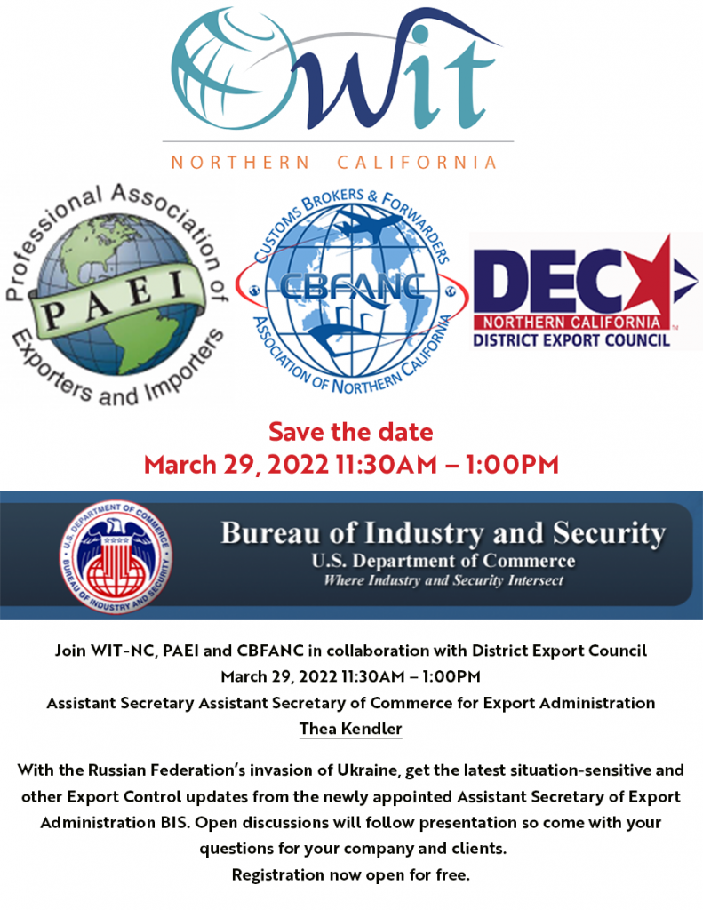 Join WIT-NC March Event with BIS Assistant Secretary of Commerce for ...